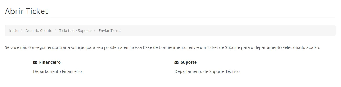 Como abrir um ticket? - Base de Conhecimento ValueHost
